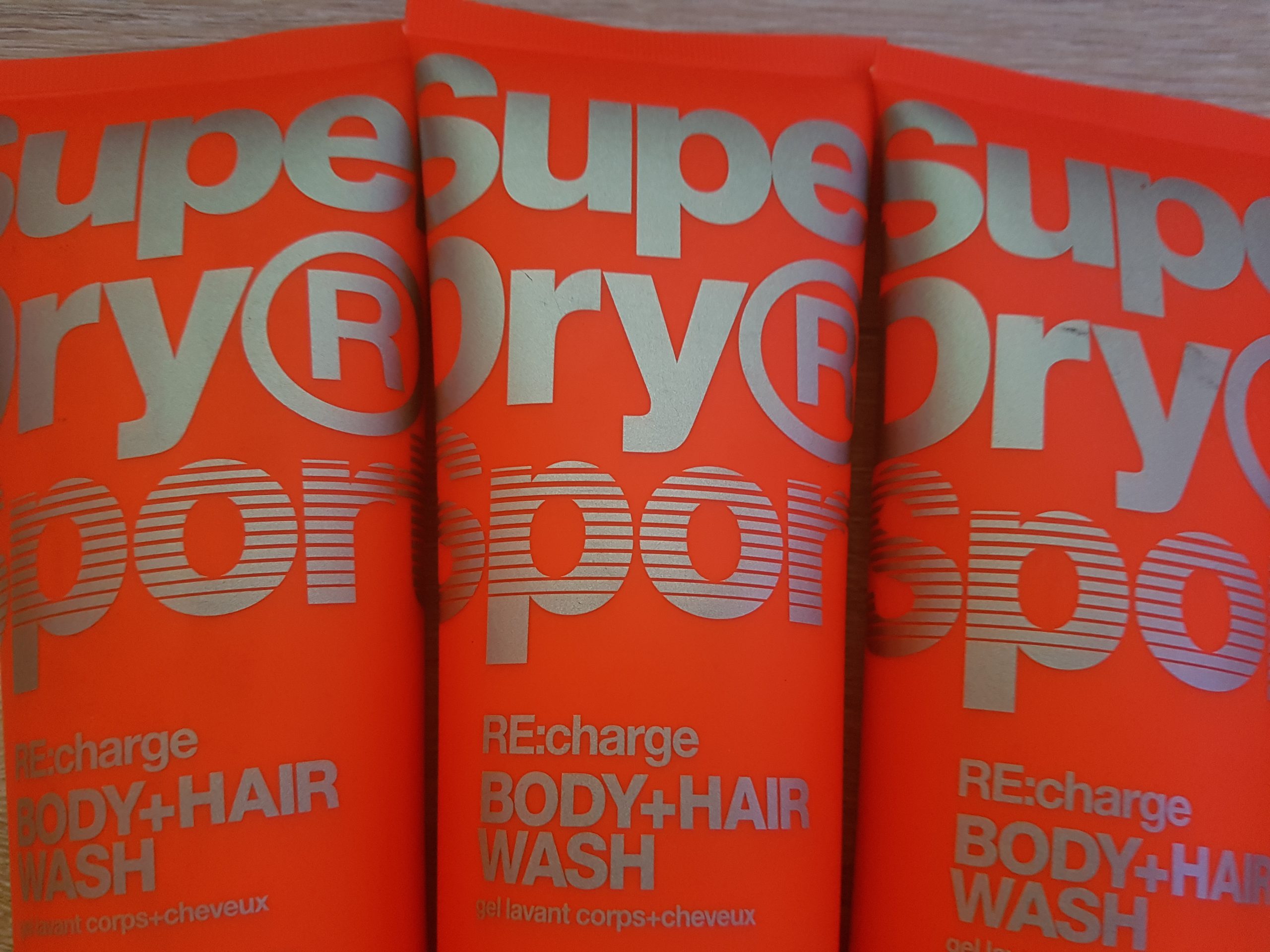 3x Superdry Sport ReCharge Shower Gel