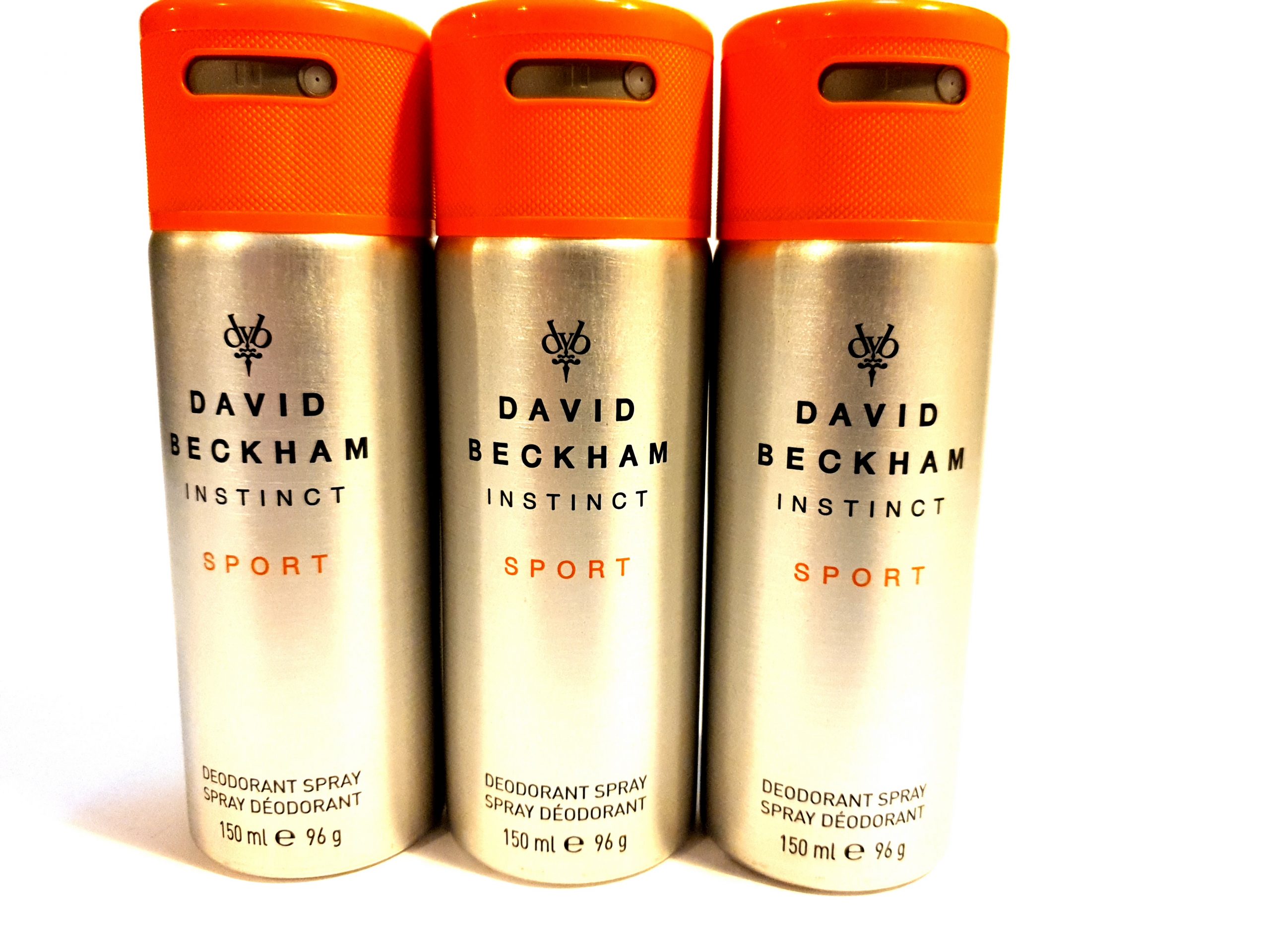 3x David Beckham Instinct Sport Mens Deodorant