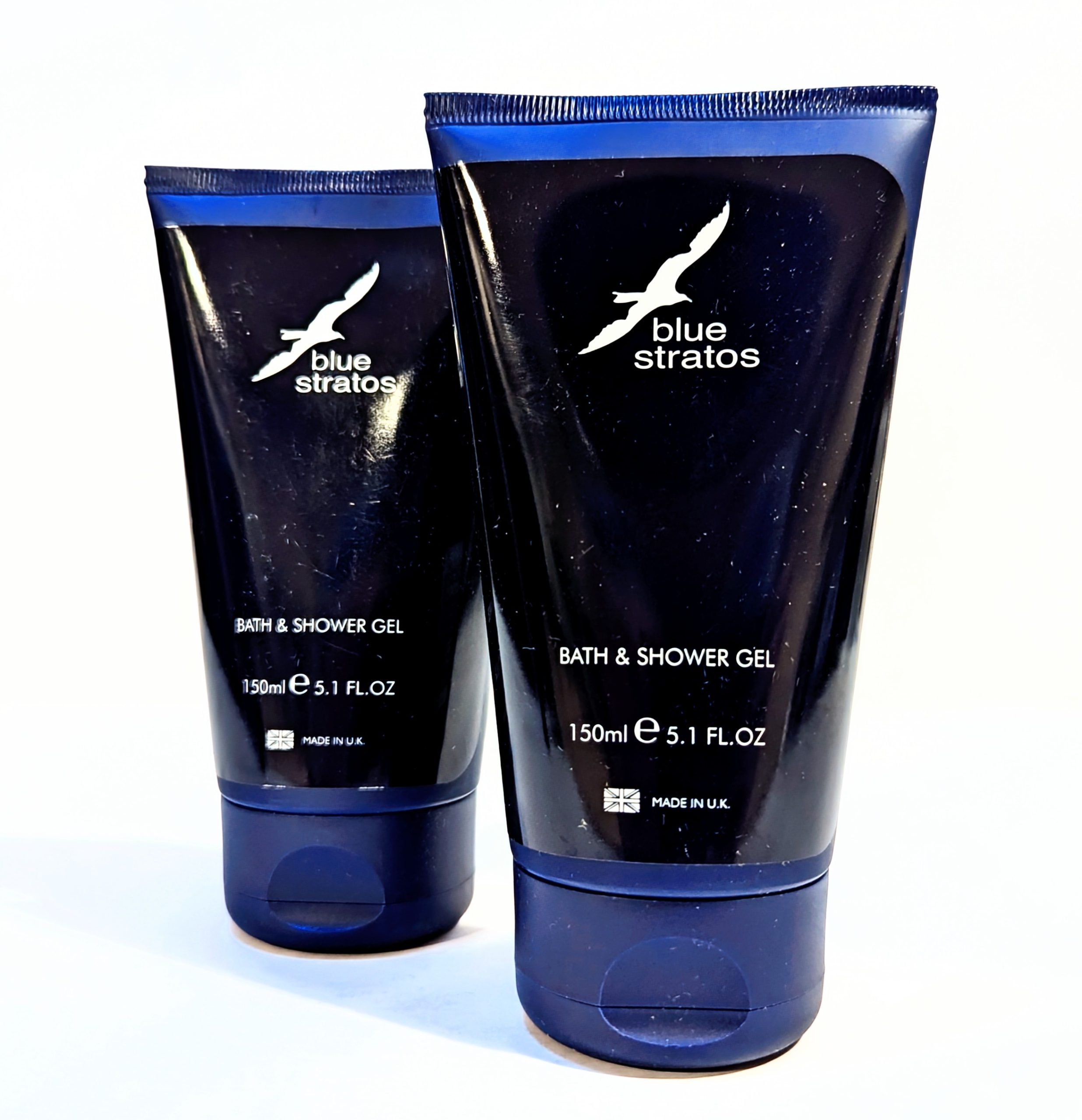 2x Blue Stratos Bath and Shower Gel for Men, 150ml