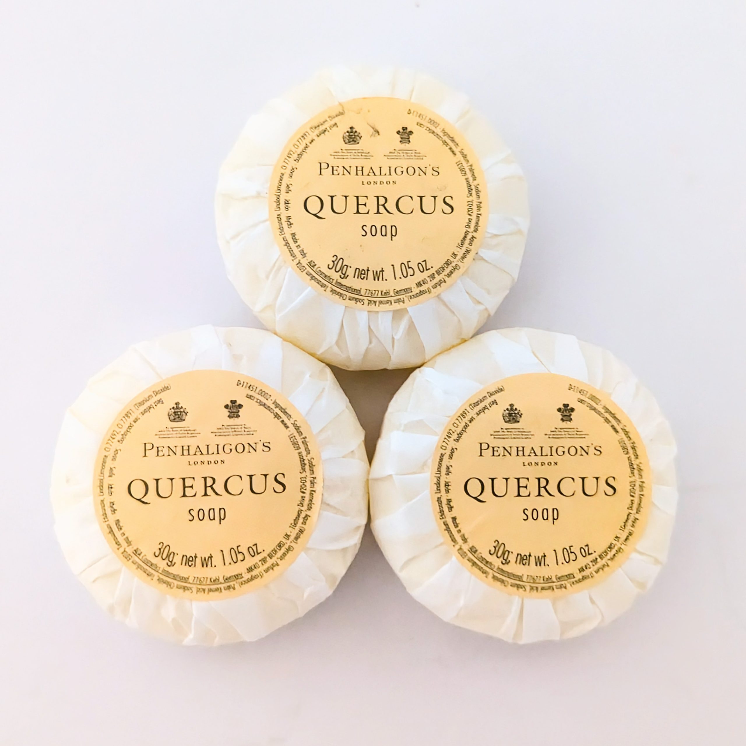 3x Penhaligon's Quercus Triple Milled Soap 30g bars Minatures